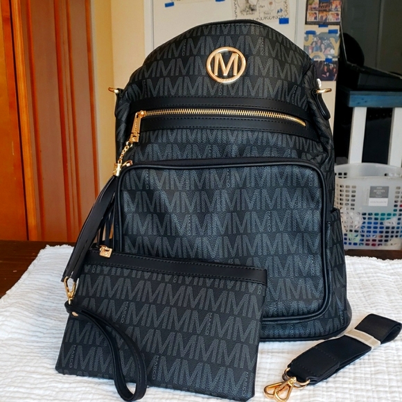 Marco | Bags | Marco Backpack Black Matching Wristlet Stylish Shoulder Strap | Poshmark